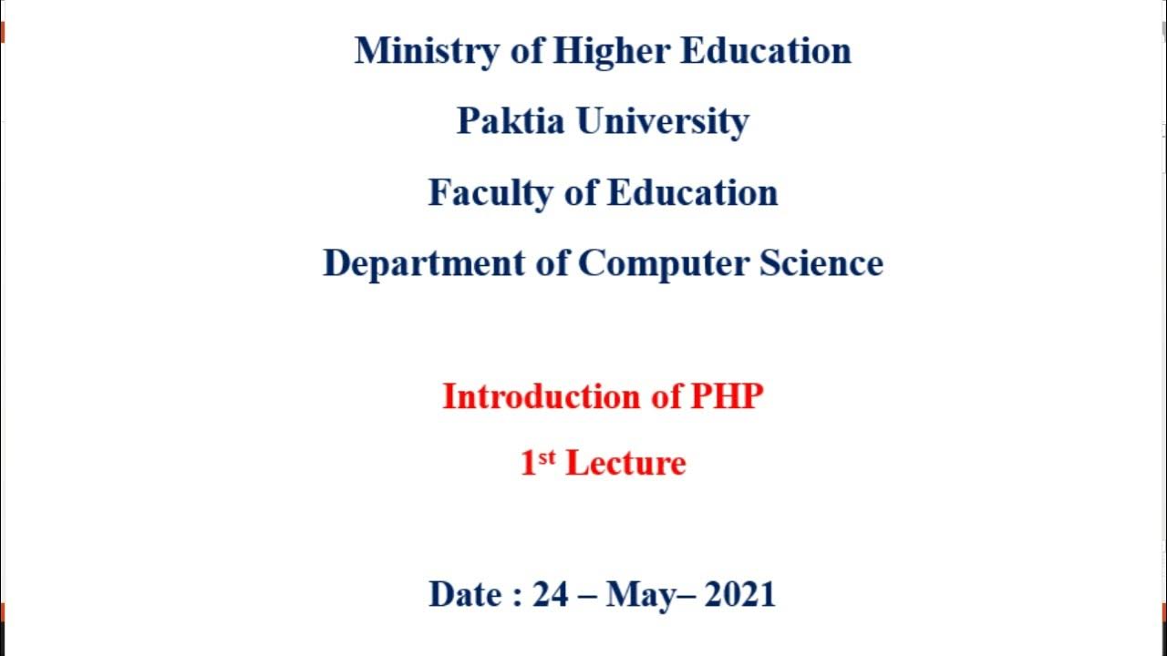 PHP Introduction in Pashto lec #1 - YouTube