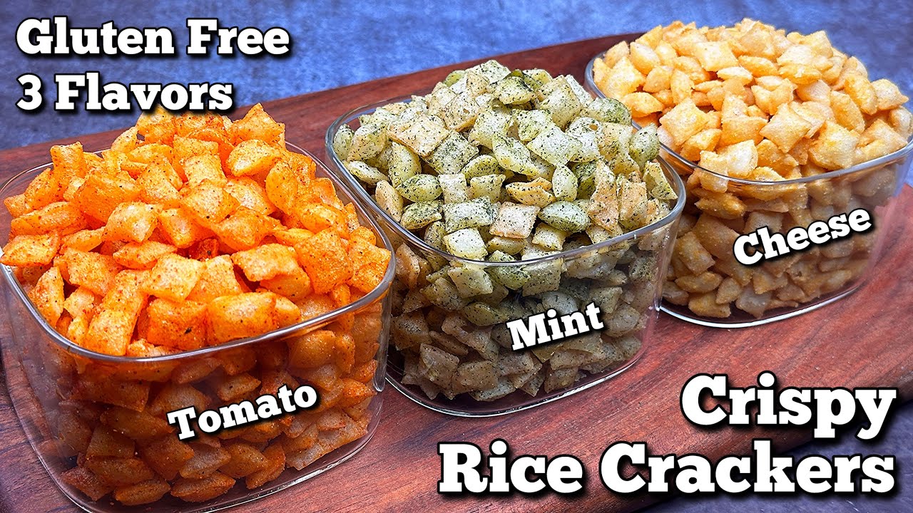 Unique Recipe : Crispy Rice Crackers with 3 Flavours | Easy Gluten-Free ...