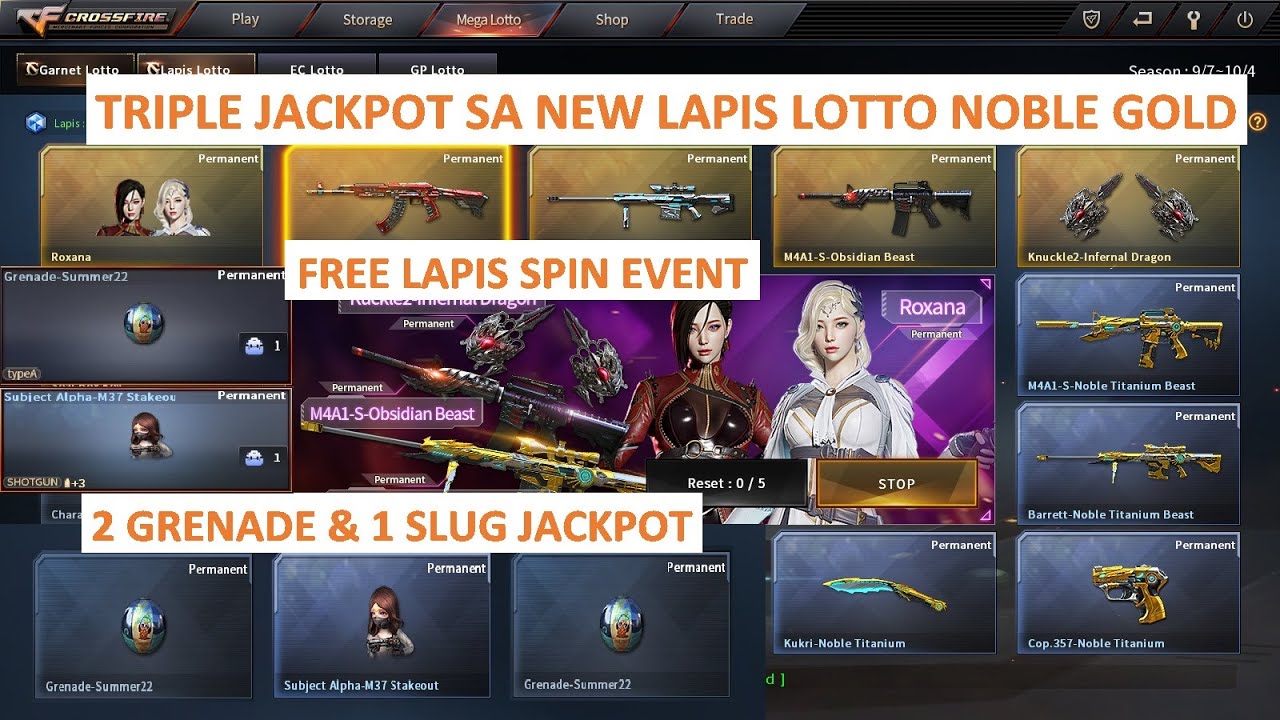 TRIPLE JACKPOT SA NEW LAPIS LOTTO NOBLE GOLD CROSSFIRE PH - YouTube