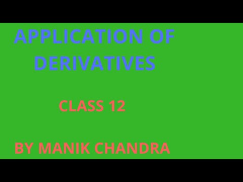 Application of derivatives class 12( most important topic) - YouTube