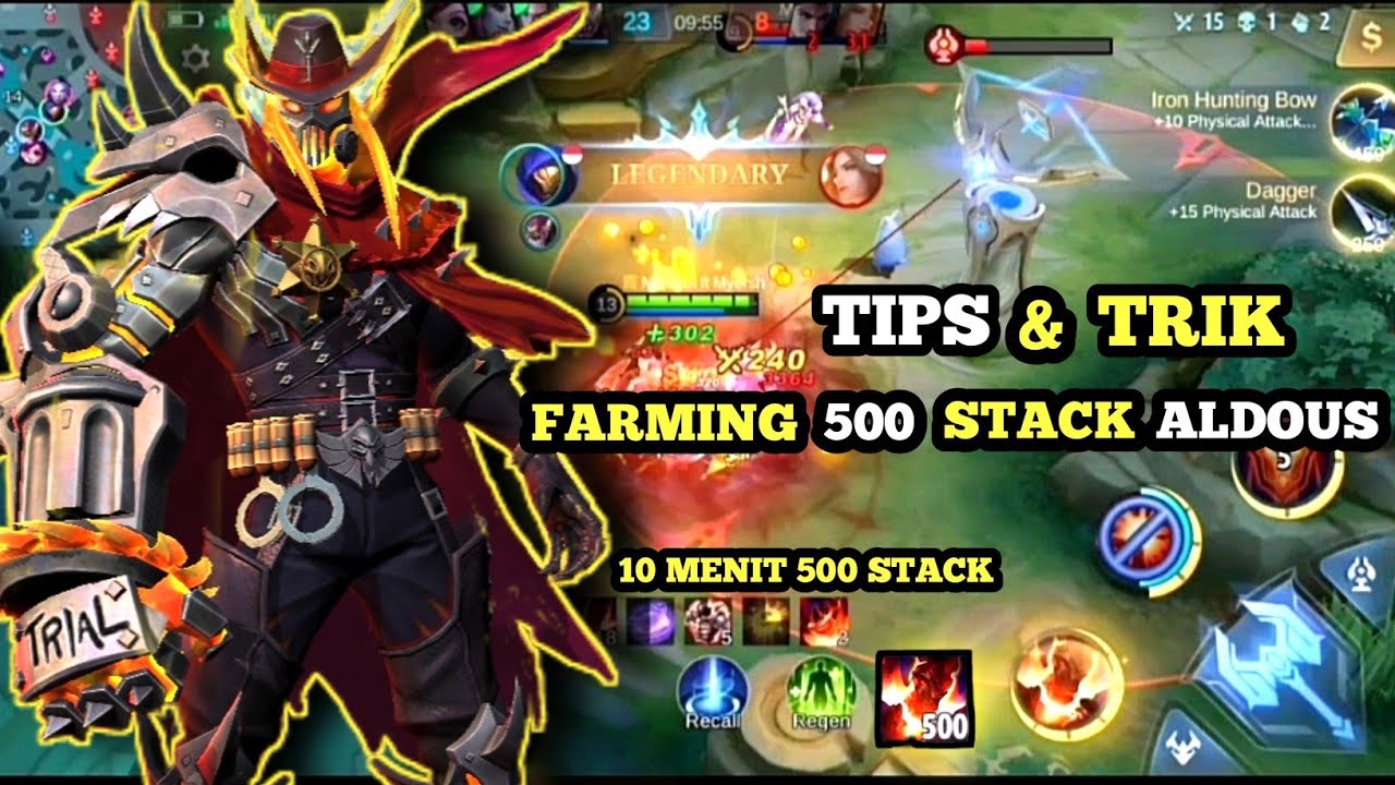 TIPS & TRIK farming stack aldous 10 menit 500stack🔥 -MOBILE LENGENDS ...