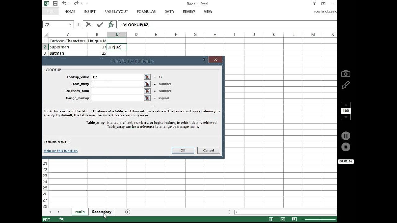 Microsoft Office Excel 2013 Vlookup Made Easy Youtube