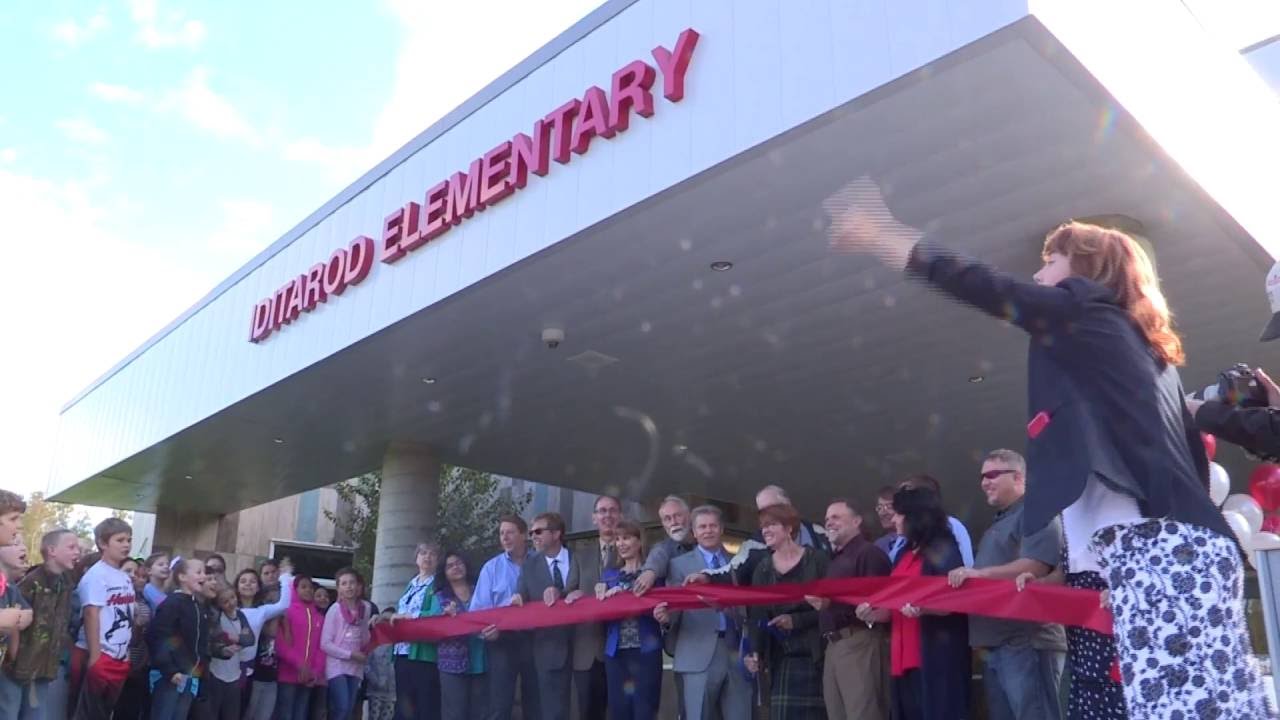 Iditarod Elementary Ribbon Cutting - YouTube