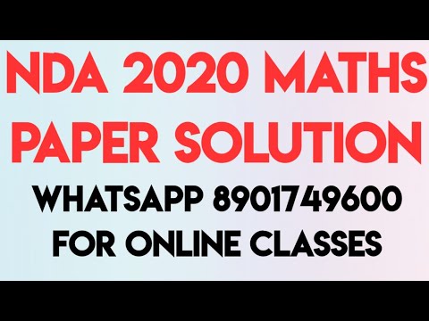 NDA 2020 MATHS PAPER SOLUTION | Ravi Jangra Sir - YouTube