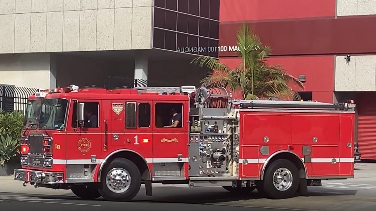 Long Beach Fire Dept. Engine 1 Responding - YouTube