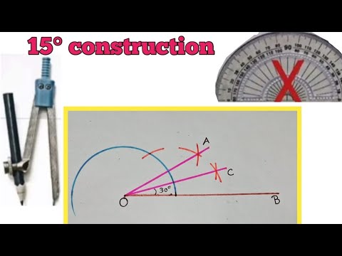 How to construct 15°with compass ( MATHEMATICS) #education #videos # ...