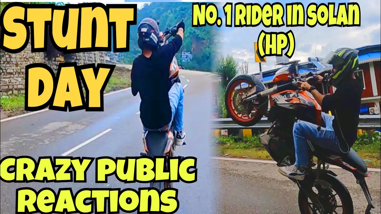 Stunt day 😲😲// crazy public reacti😲n// sunday ride // - YouTube