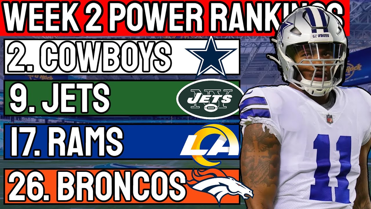 My Week 2 NFL Power Rankings - Some big Risers and Fallers - YouTube