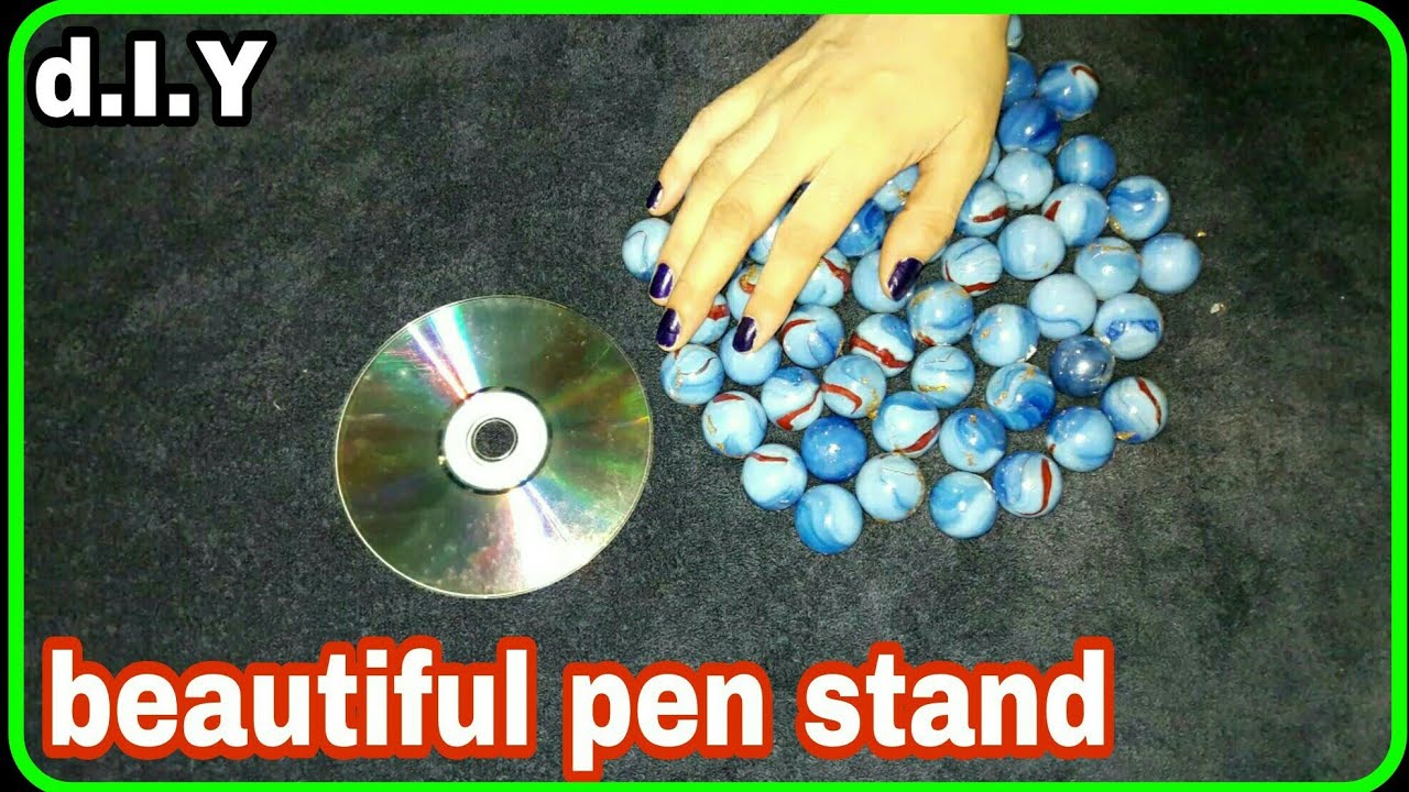 Marble stone craft | How to make easy pen stand | Marble balls pen ...