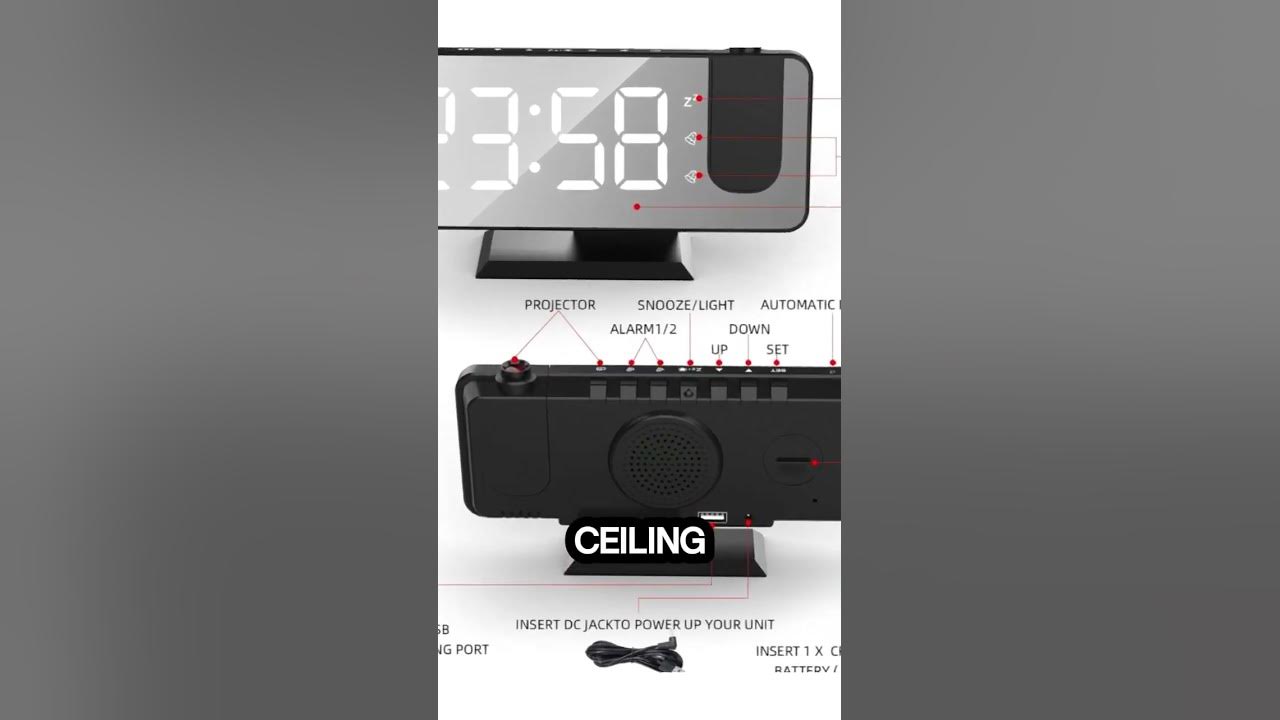 This Alarm Clock Projects Time on Your Ceiling! #alarmclock #shorts # ...