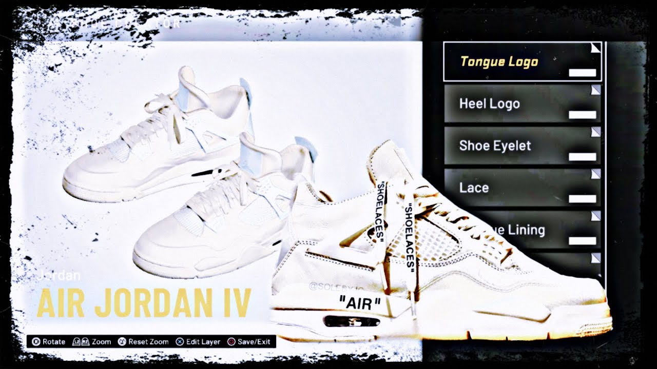 HOW TO MAKE OFF WHITE AIR JORDAN RETRO 4s “SAILS"( BEST DRIP) NBA 2K20 ...