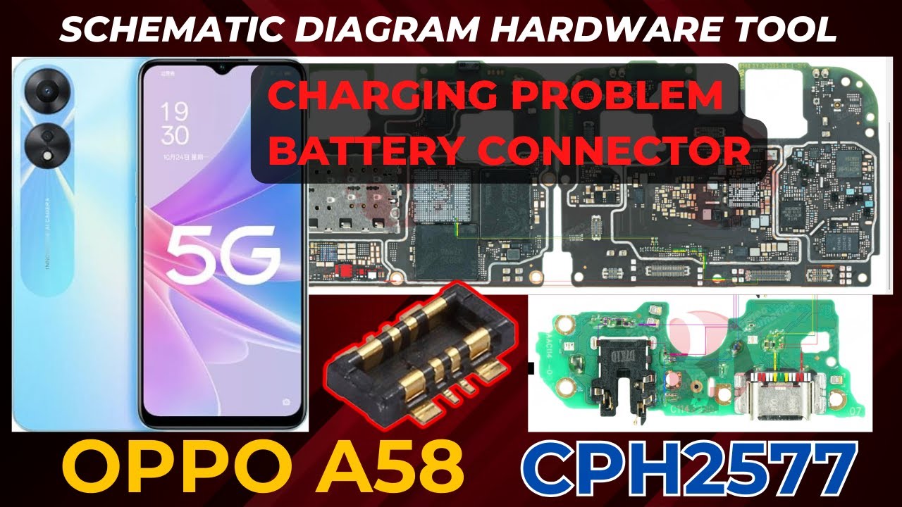 Oppo A58 cph2577 charging not working problem | battery connector way ...