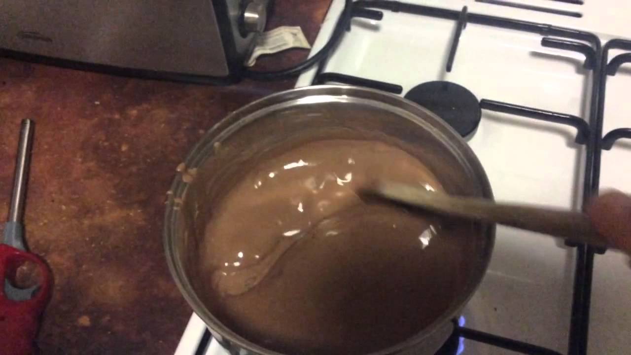 Chocolate and copha turning from a solid to a liquid - YouTube