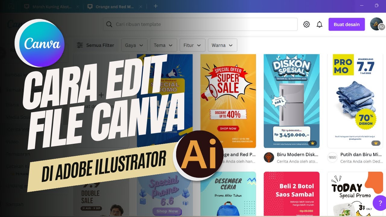 Gampang!! Ini dia cara edit file canva diadobe illustrator - YouTube
