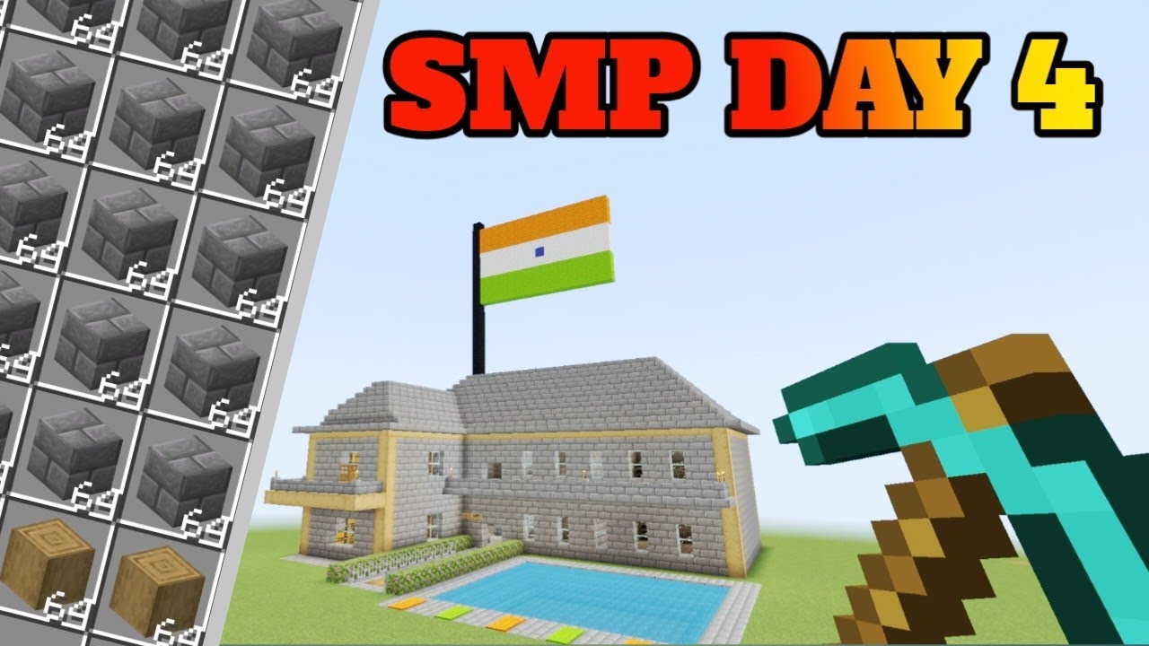 I build a new house in my minecraft smp day 4 | minecraft smp - YouTube