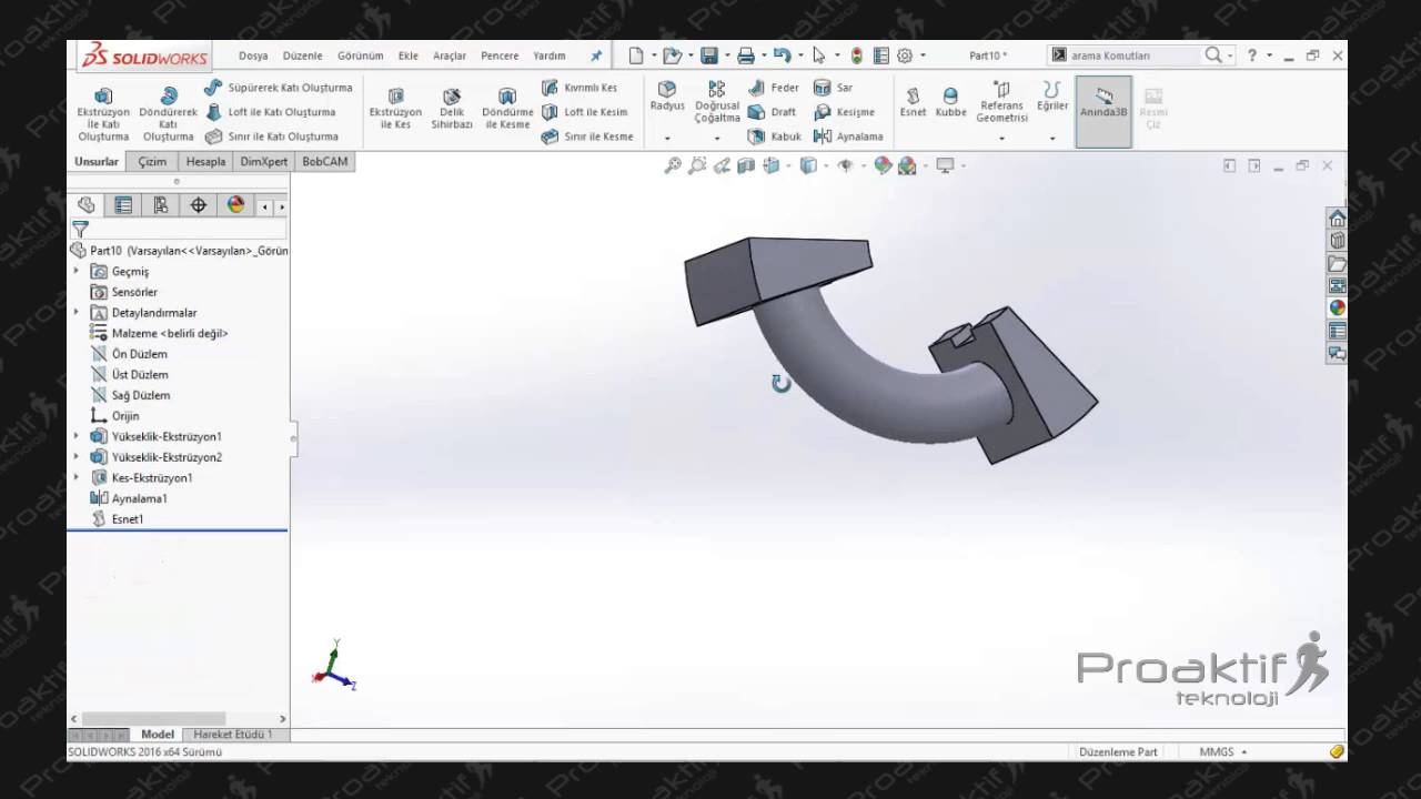 SolidWorks Parça 58 Esnet Komutu - YouTube