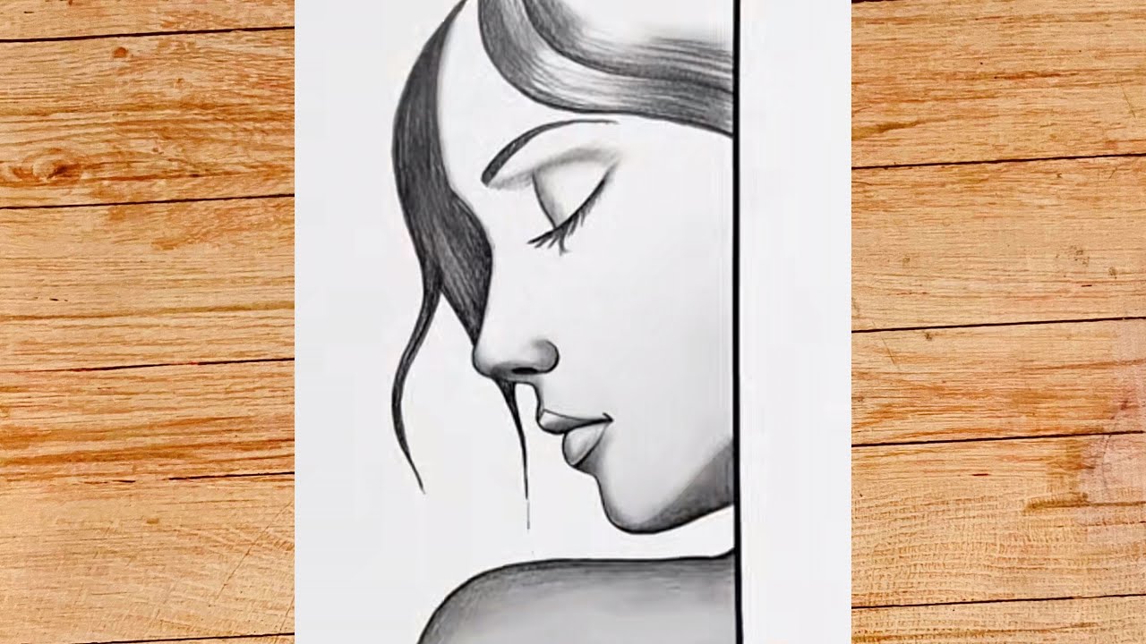 how to draw an emotional sad girl with pencil || how to draw a sad girl ...