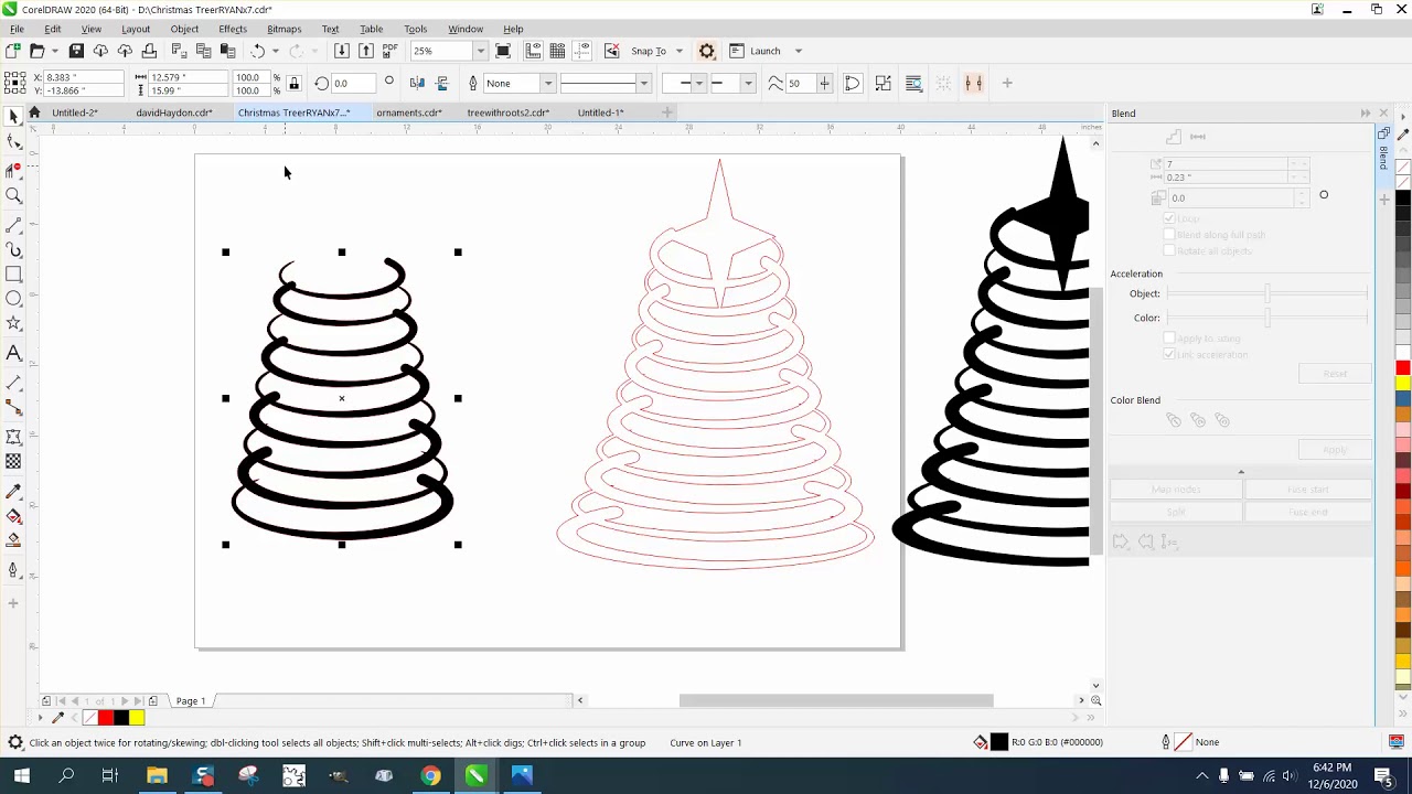 Corel Draw Tips & Tricks Christmas Tree with stars Part 6 NO STARS ...