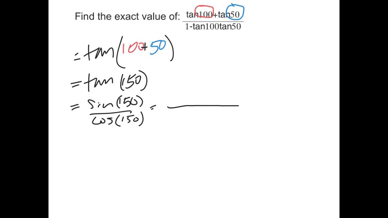Tangent Sum Formula YouTube