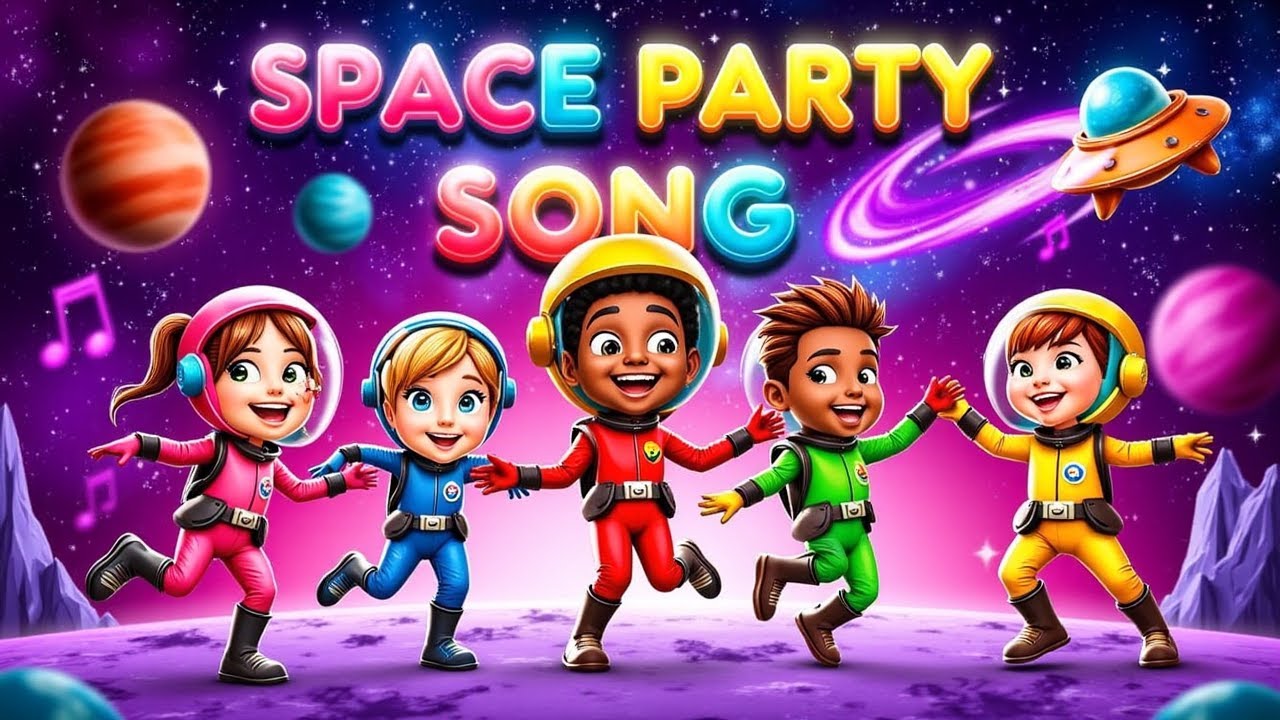 🚀 Space Party Song 🌟 | Fun Kids Cartoon & Dance Music | Sing Along ...