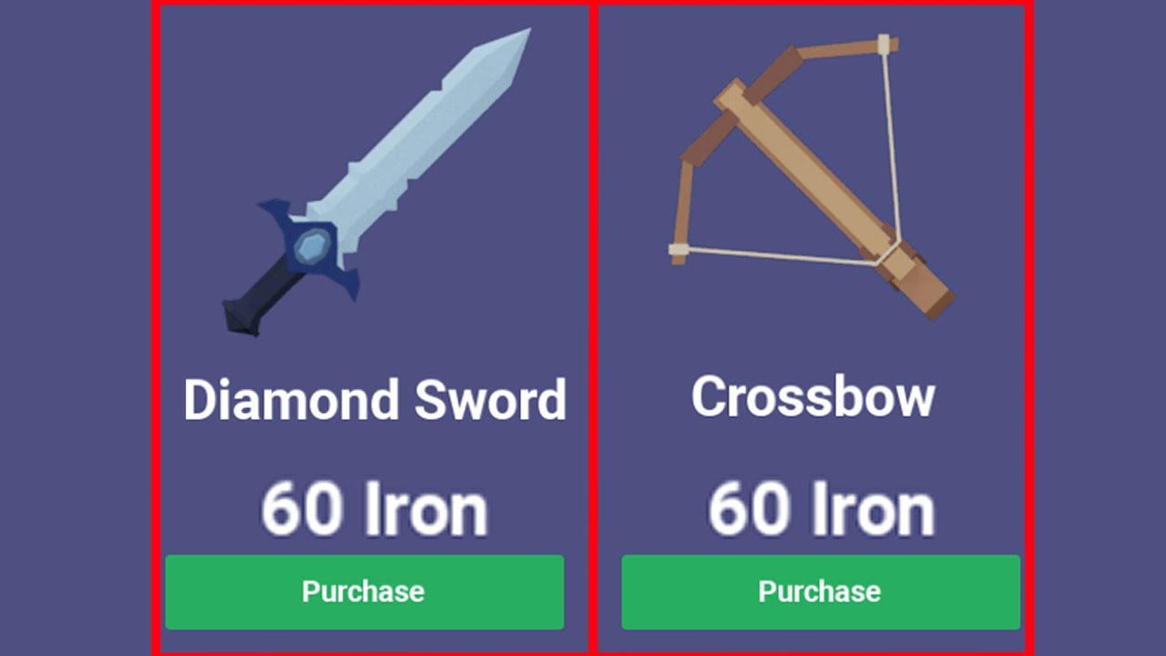 Diamond Sword And Crossbow For 120 Iron 😱 Roblox Bedwars Youtube