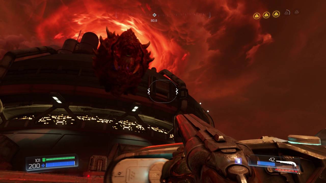 Doom 2016 - Argent Facility Destroyed: Follow Pinky Hologram, Yellow ...