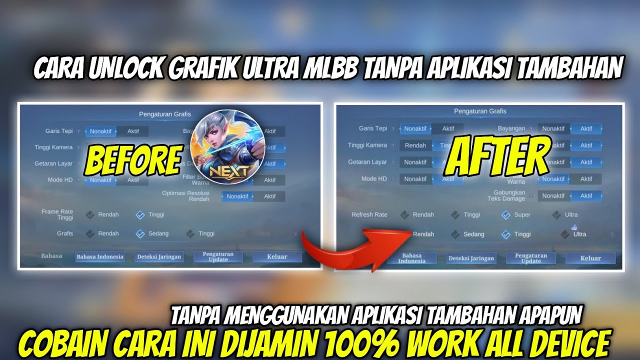 CARA UNLOCK GRAFIK ULTRA ML TANPA APLIKASI TAMBAHAN || UNLOCK ULTRA ...