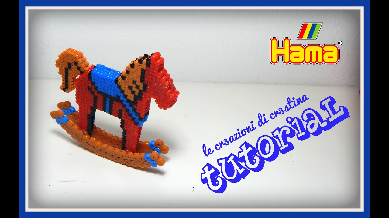 Cavalluccio a Dondolo 3D con Hama beads/Perler/Pyssla - DIY Horse Fused ...