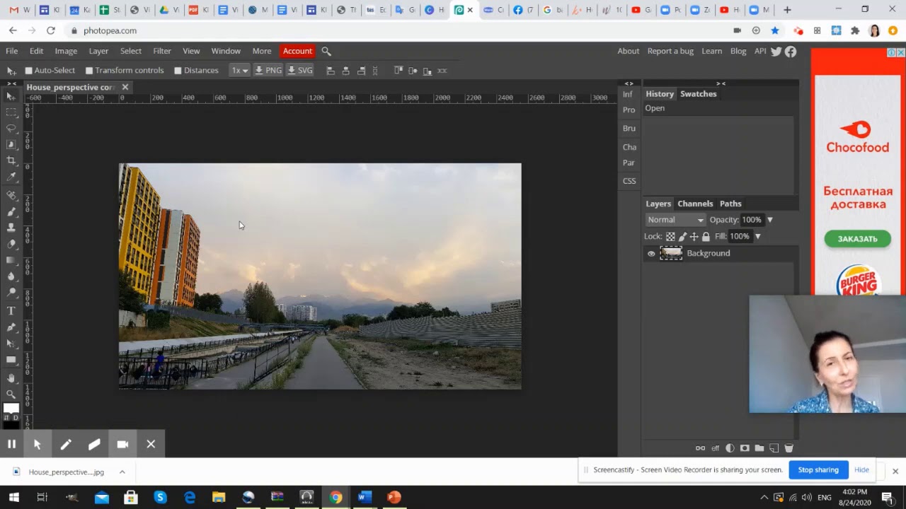 Photopea for Beginners Perspective correction - YouTube