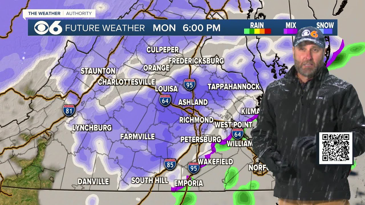 Updated track for winter storm in Virginia (Sunday 9:15 p.m.) - YouTube