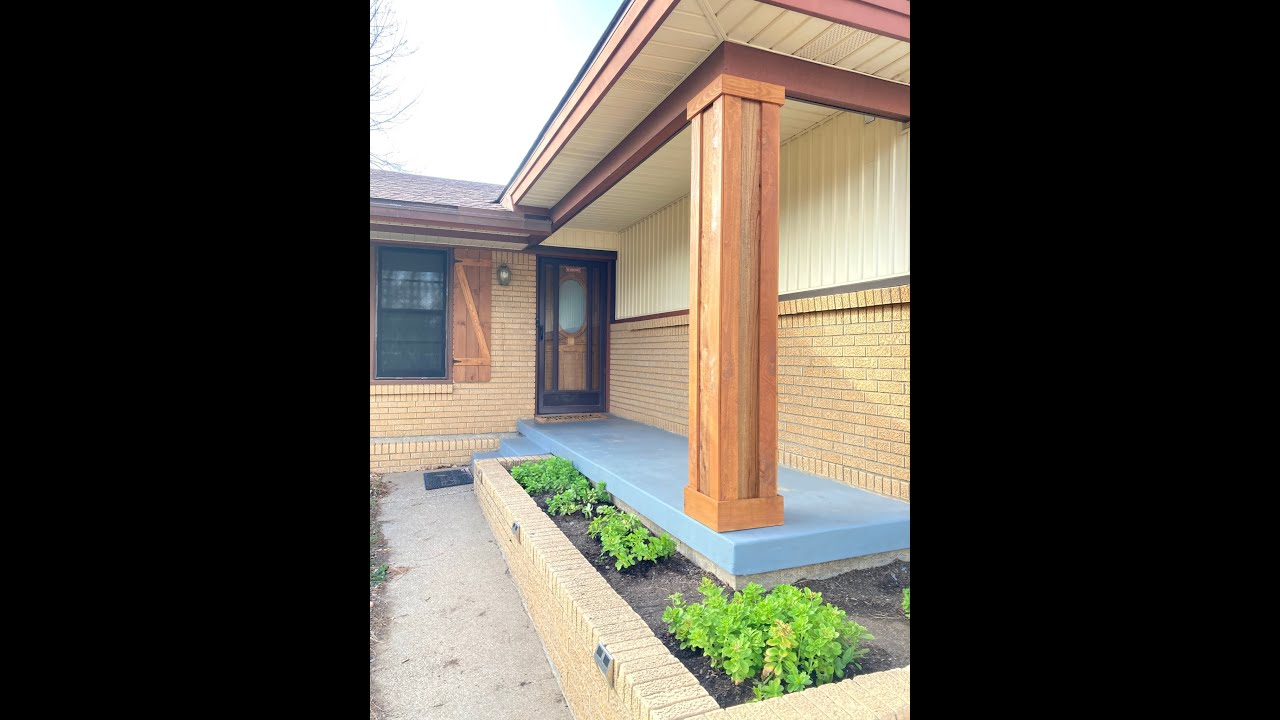 Cedar wrapped patio post - YouTube