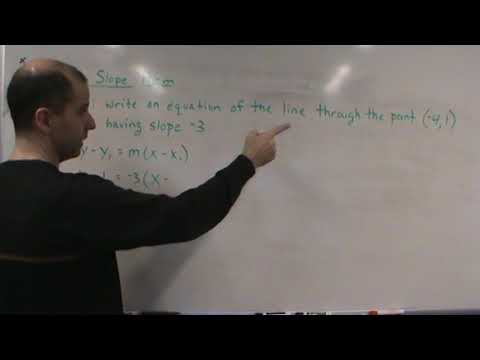 College Algebra Point Slope Form Example 1 - YouTube