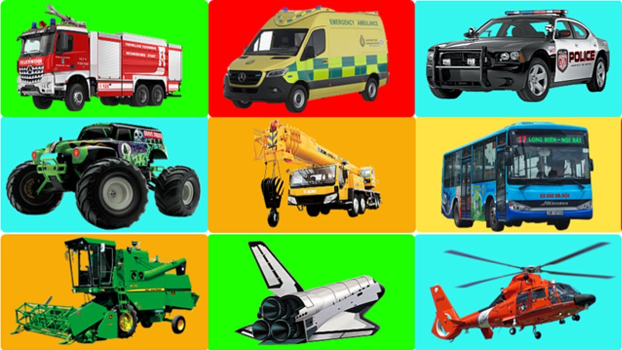 Vehicles Name sounds English | Learning Transport Vehicle Names and ...