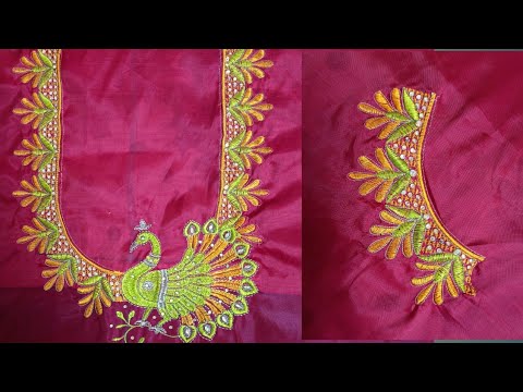 Peacock design # computer embroidery - YouTube