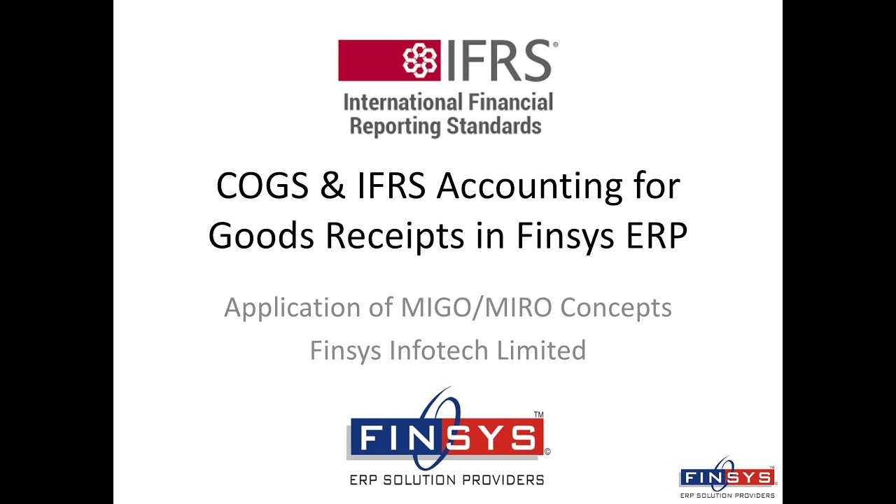 COGS IFRS Accounting in Finsys ERP - Software for IND-AS - YouTube