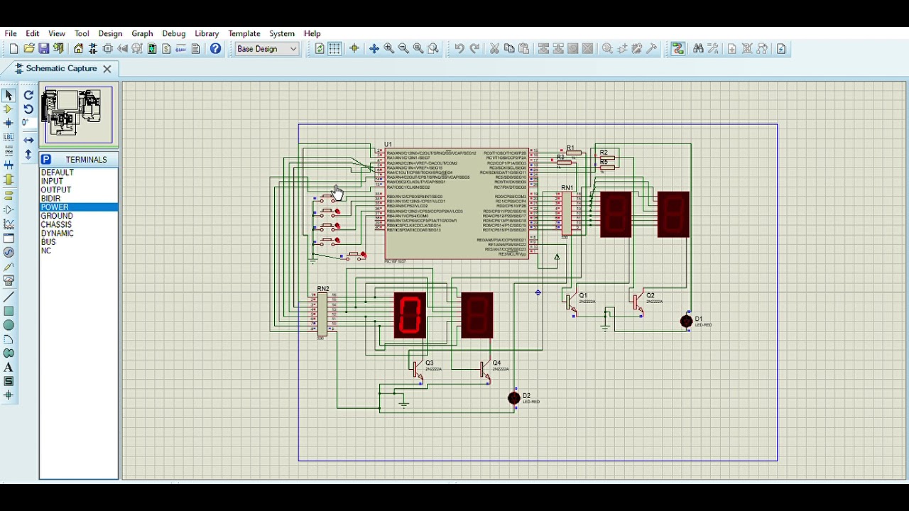 Practica 8 Proteus Push button game - YouTube