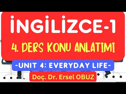 İngilizce-1 & 4. Hafta Konu Anlatımı & Doç. Dr. Ersel Obuz #ingilizce  #english1 #çıköğretim #aof