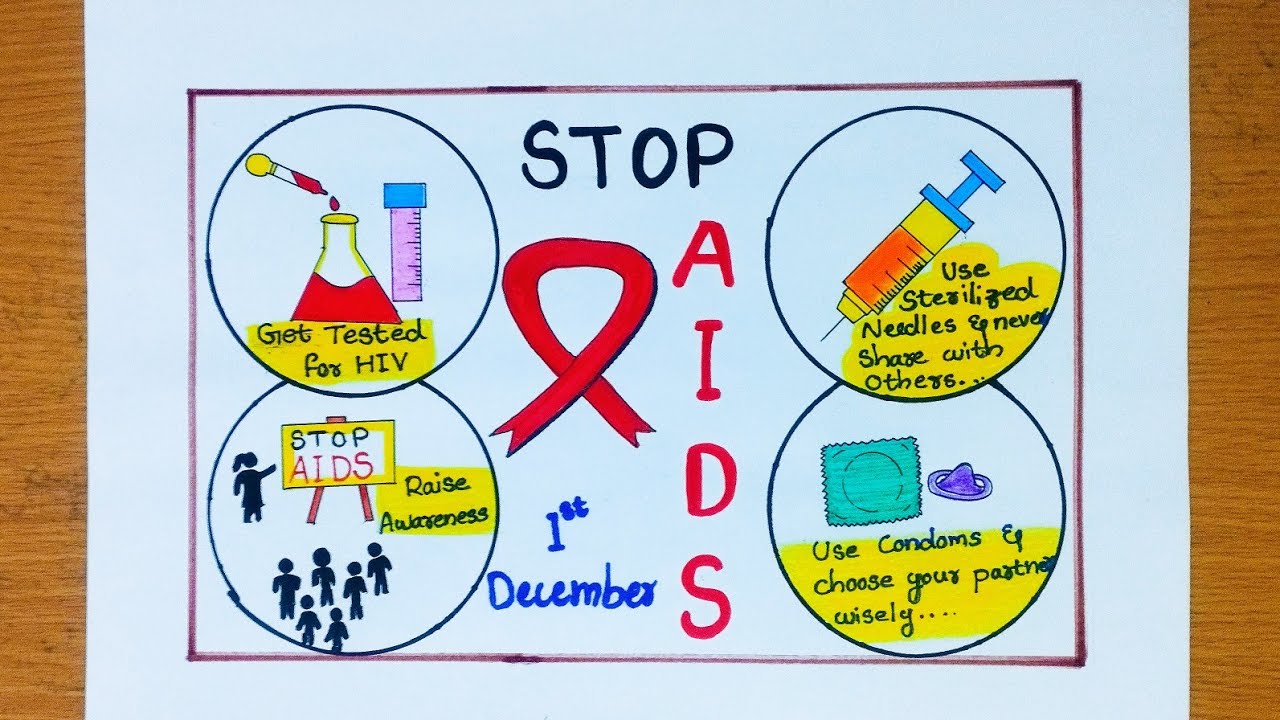 World Aids Day Poster/Aids Awareness Poster Drawing/How To Prevent From ...
