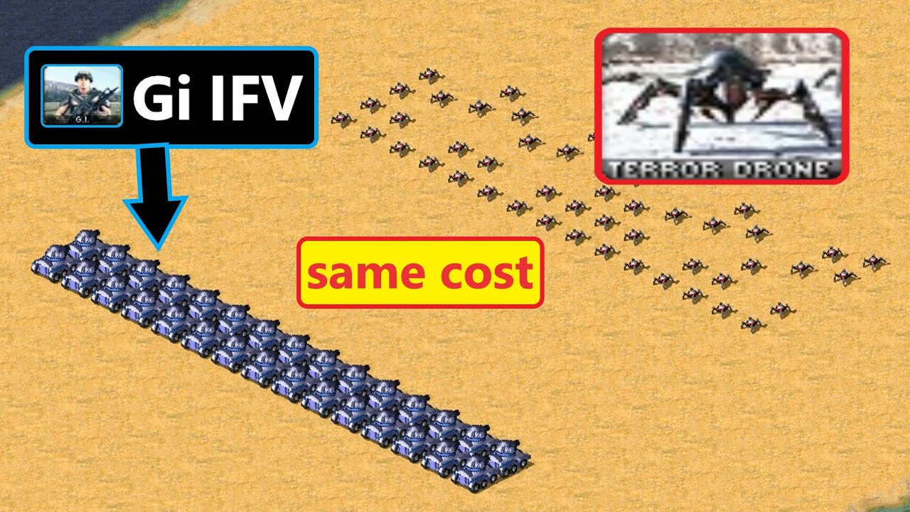 Gi IFV vs Terror Drones - Same Cost - Red Alert 2 - YouTube