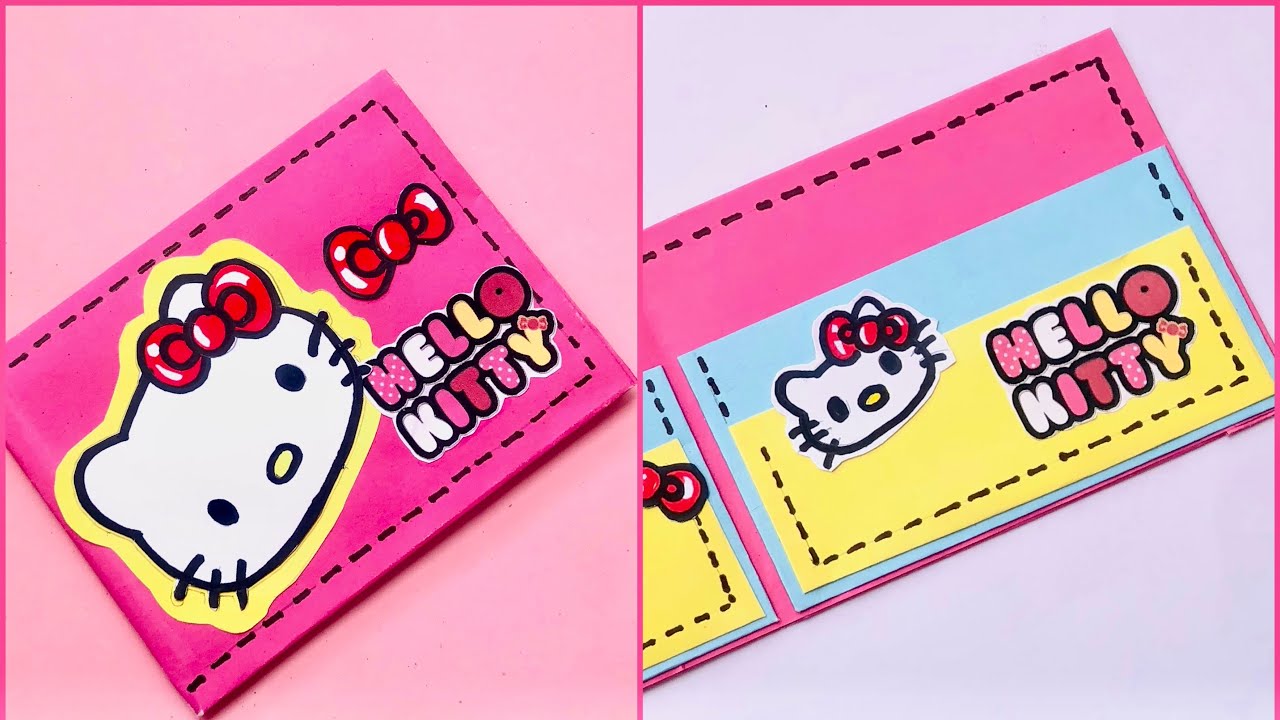 DIY Hello kitty Paper wallet / Hello kitty Paper moneybag / DIY Origami ...