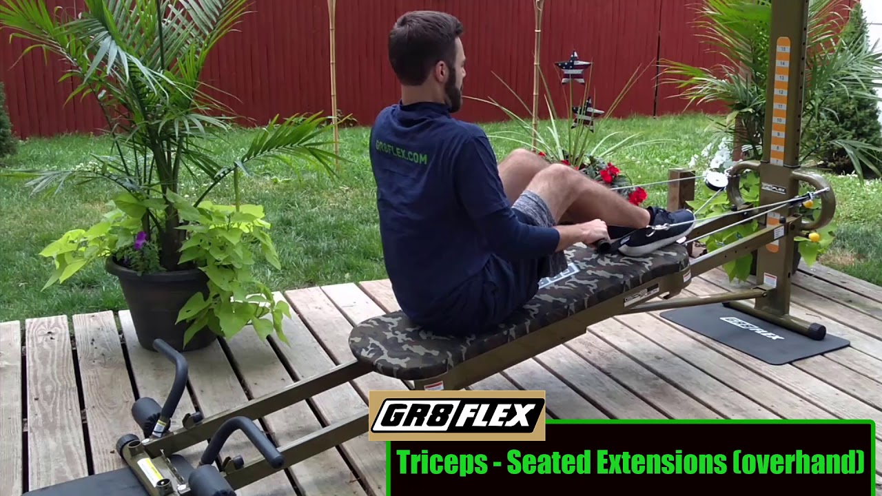 GR8FLEX Triceps Exercises - Seated Extensions (overhanded) - YouTube
