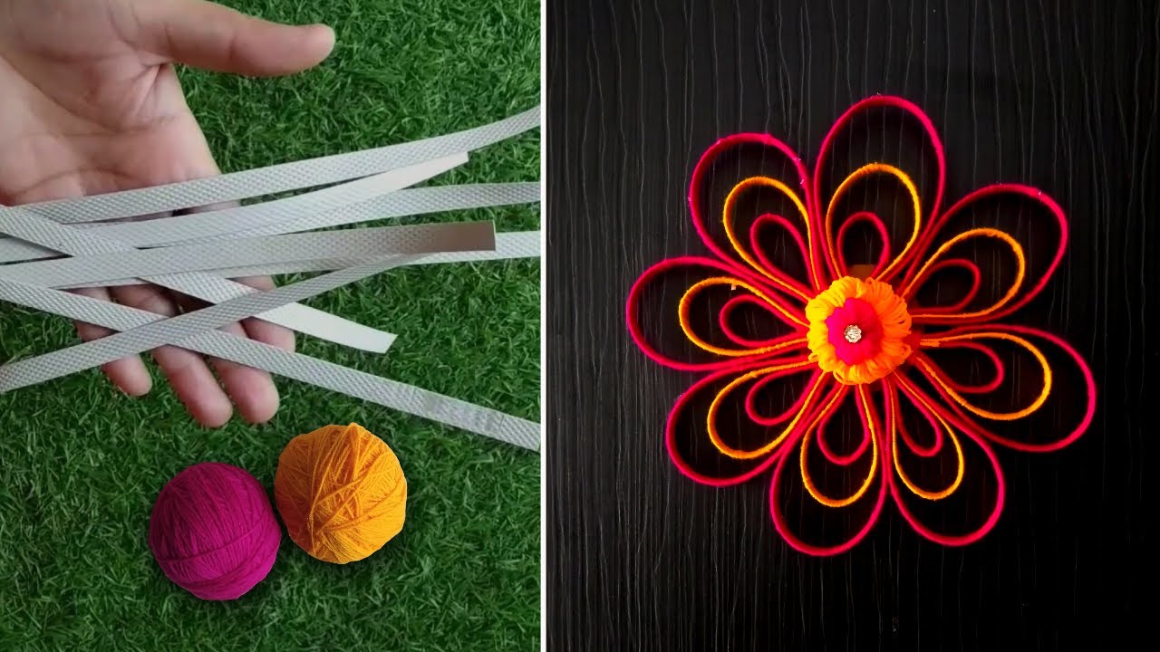 Packing strips craft idea | Best Out of waste packing strip | DIY wall ...