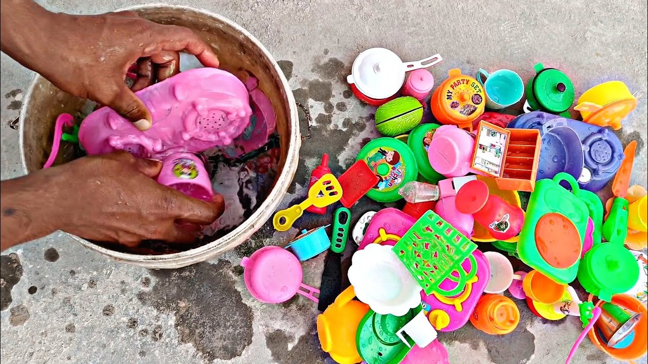 Play Miniature kitchen set with water | unboxing cooking toys - YouTube