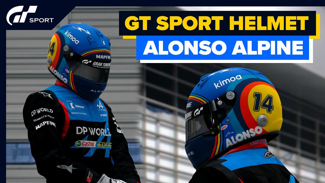 Fernando Alonso Alpine F1 Helmet - GT SPORT LIVERY DESIGN - YouTube
