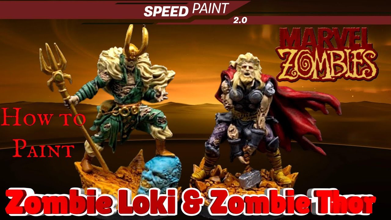 Painting Zombie Loki and Zombie Thor - Let's Paint Marvel Zombies - YouTube