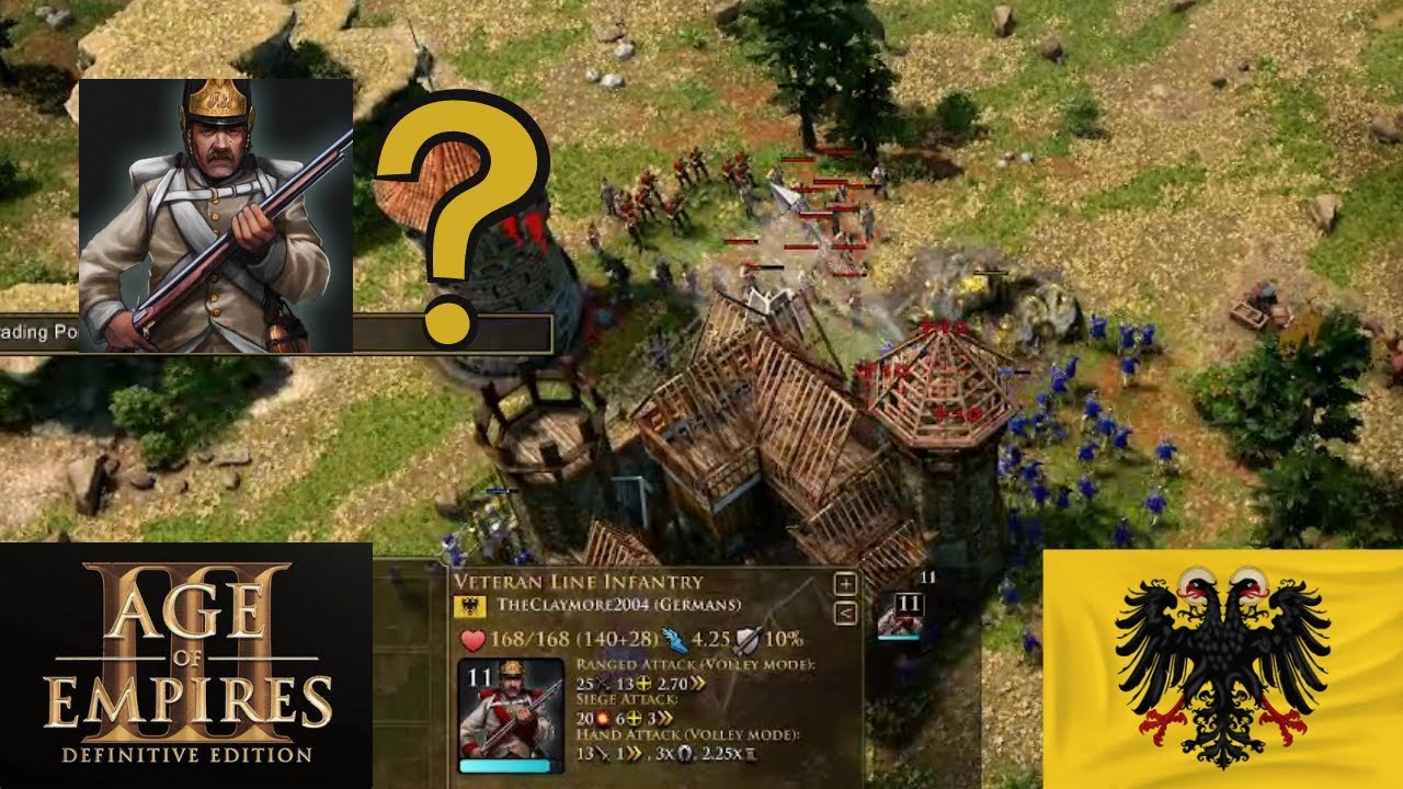 AOE3DE: Are Line Infantry good? German competitive 1v1 - YouTube