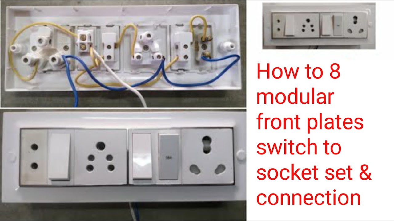 8 modular front plates switch,socket set & conn. | modular switch ...