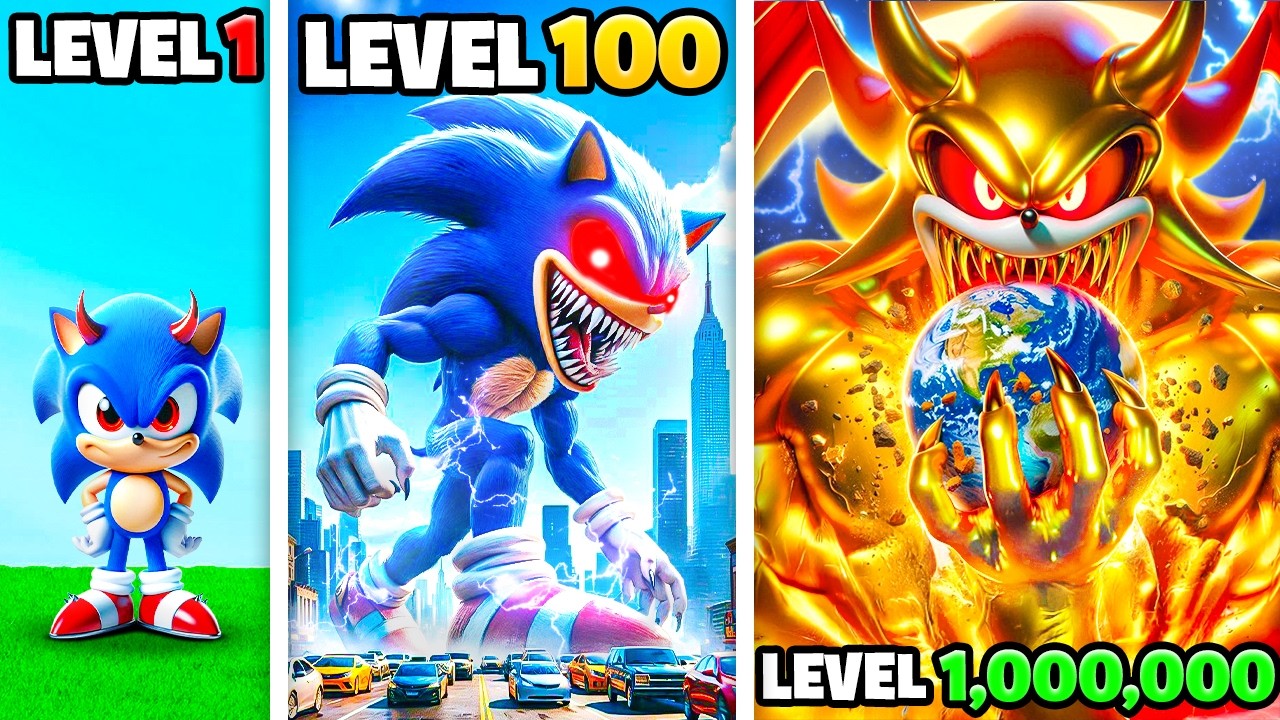 Level 1 to 1,000,000 SONIC.exe in GTA 5 - YouTube