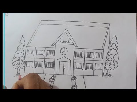 How to draw a high school 🏫 #drawing #trending #artist //drawing ...