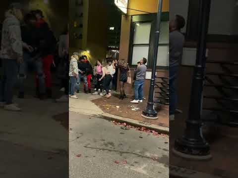 Bar fight in the streets - YouTube